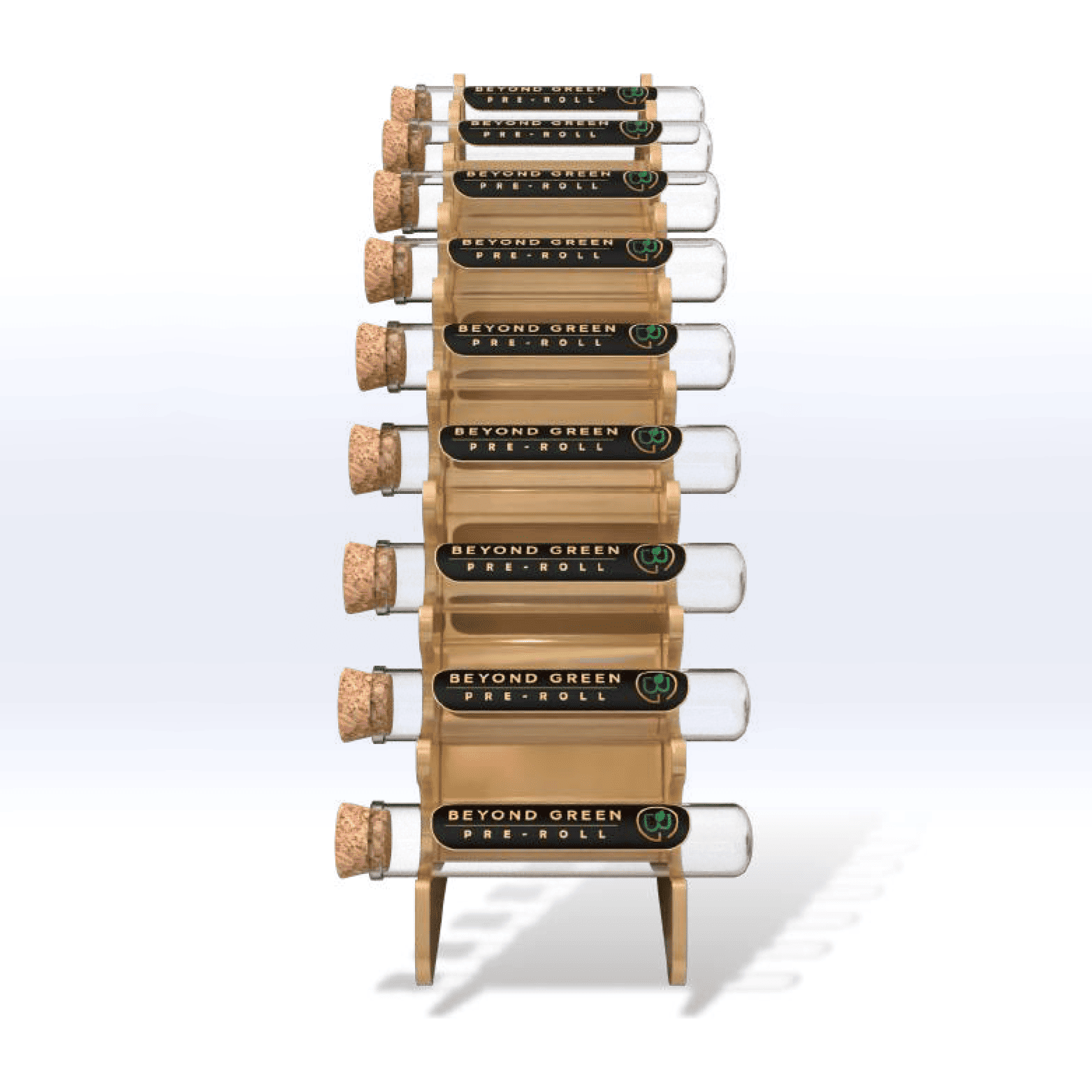 CUSTOM | ACRYLIC 9-TUBE PRE-ROLL STARBURST DISPLAY – SeattleDesignLab