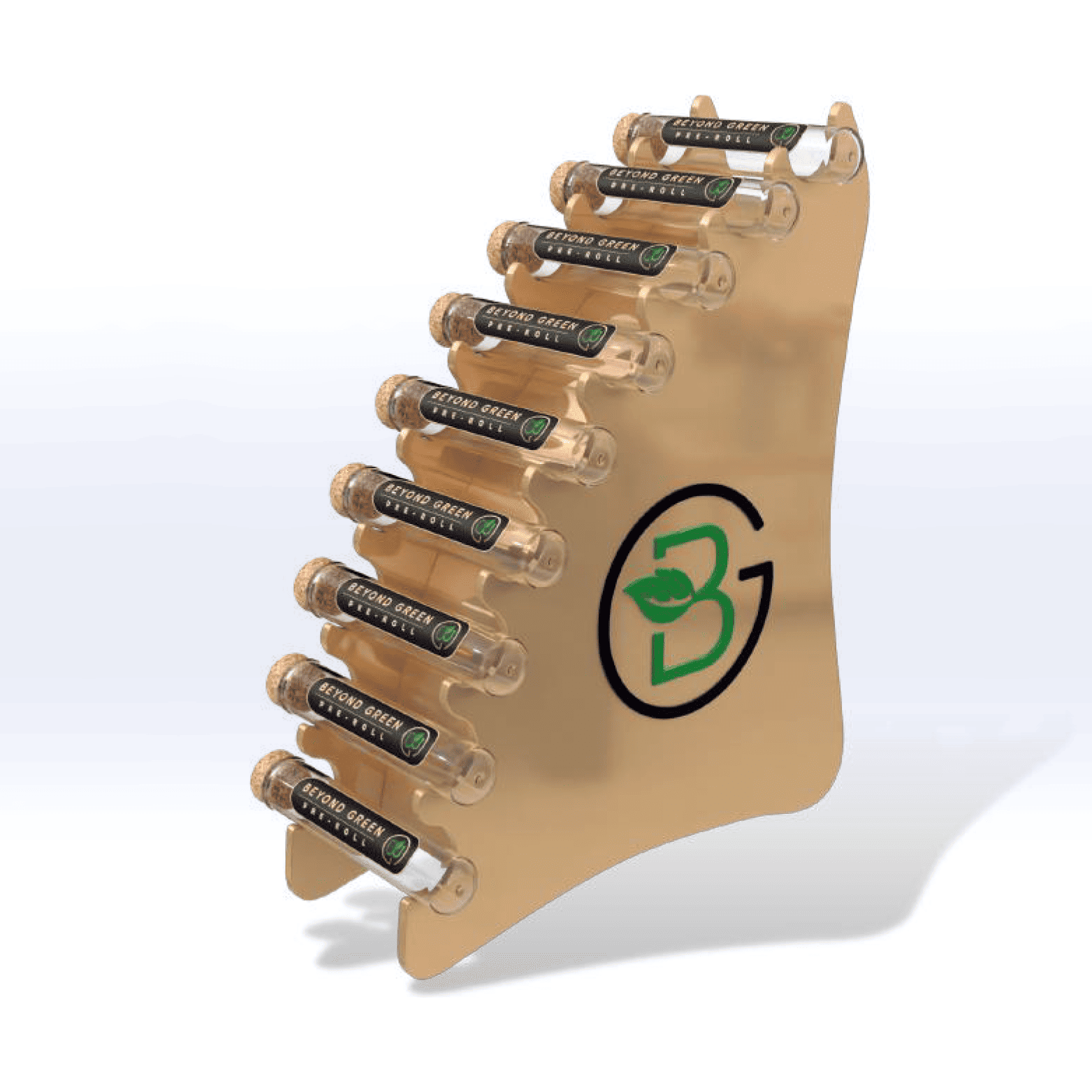 CUSTOM | ACRYLIC 9-TUBE PRE-ROLL STARBURST DISPLAY – SeattleDesignLab